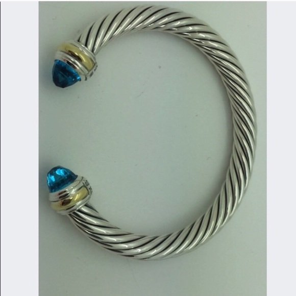 David Yurman | Jewelry | David Yurman Cable Bracelet With Blue Stone ...